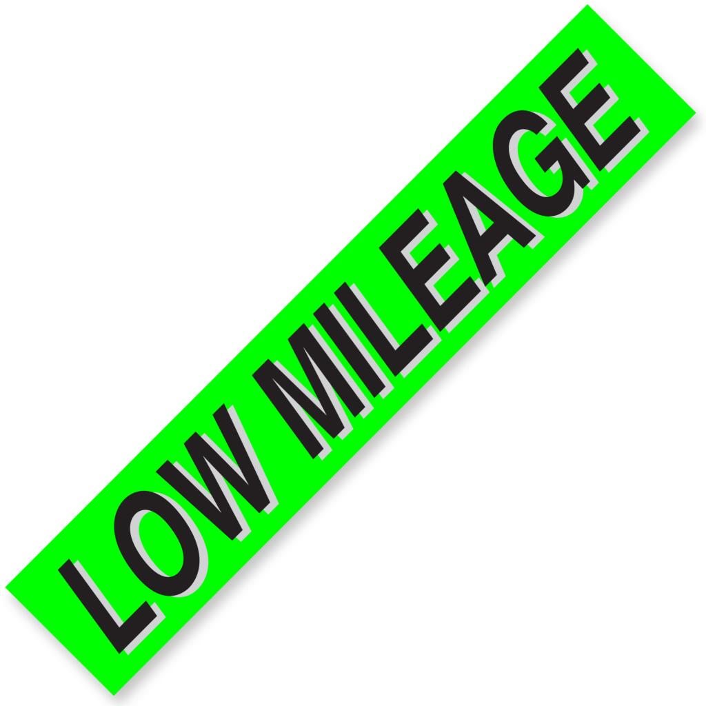 LOW MILEAGE Windshield Slogan Signs - Powersports Dealer Supply