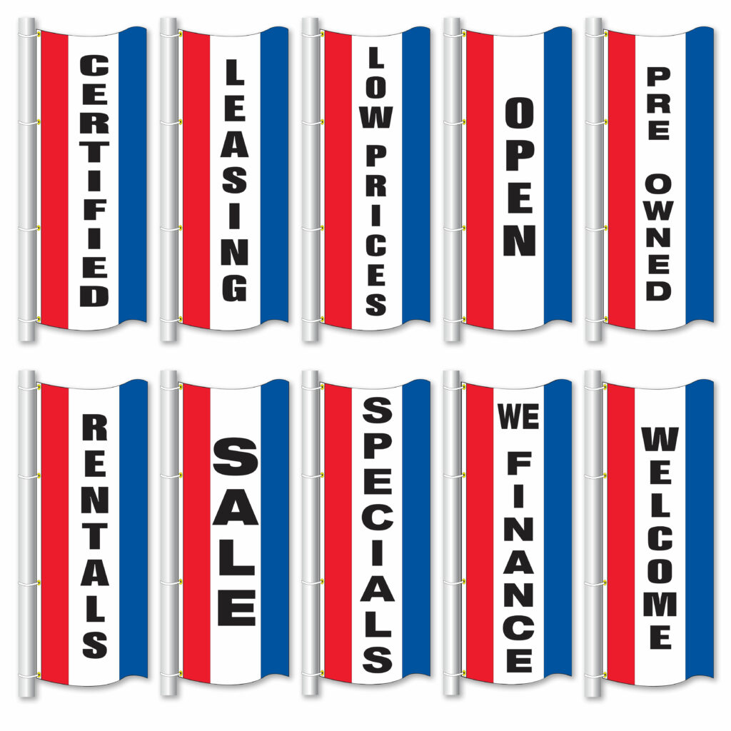 Vertical Slogan Flags - Powersports Dealer Supply