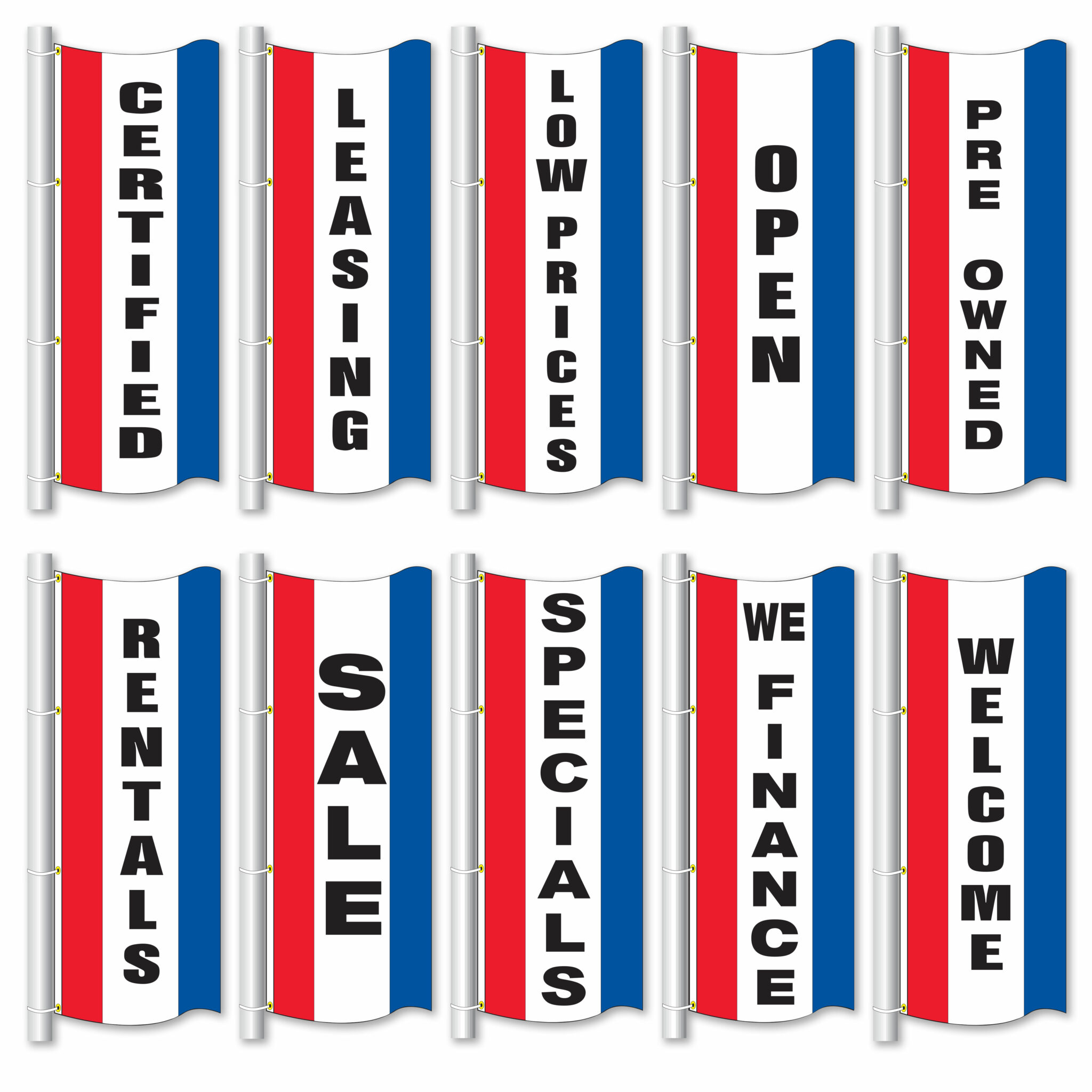 Vertical Slogan Flags - Powersports Dealer Supply