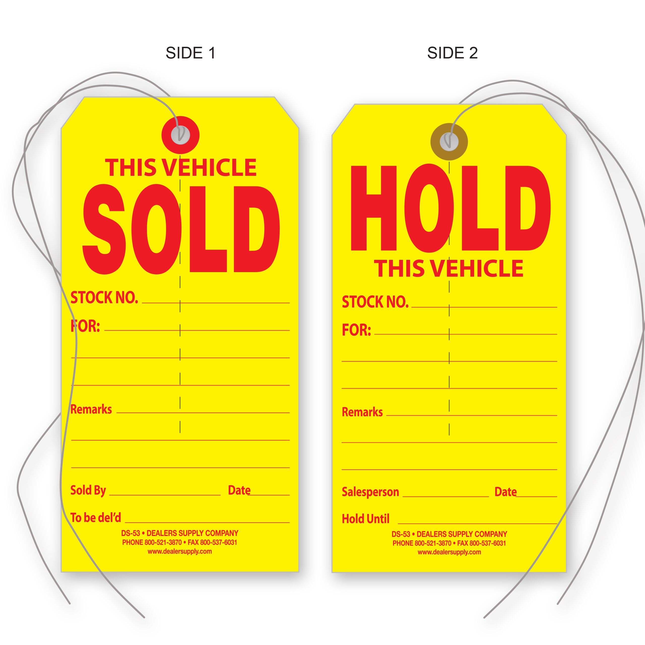 Sold Hold Tags - Powersports Dealer Supply