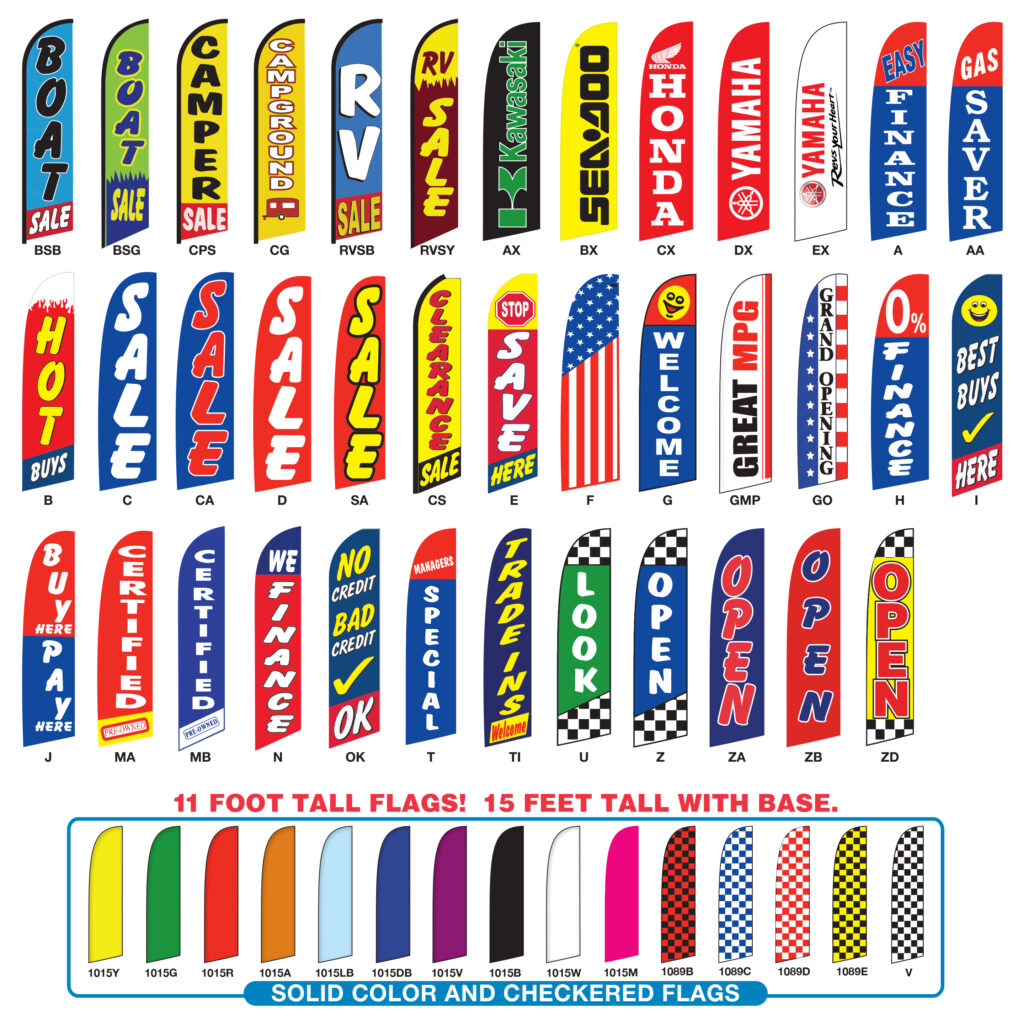 Additional Flags for Tall Flag & Pole Kits - Powersports Dealer Supply