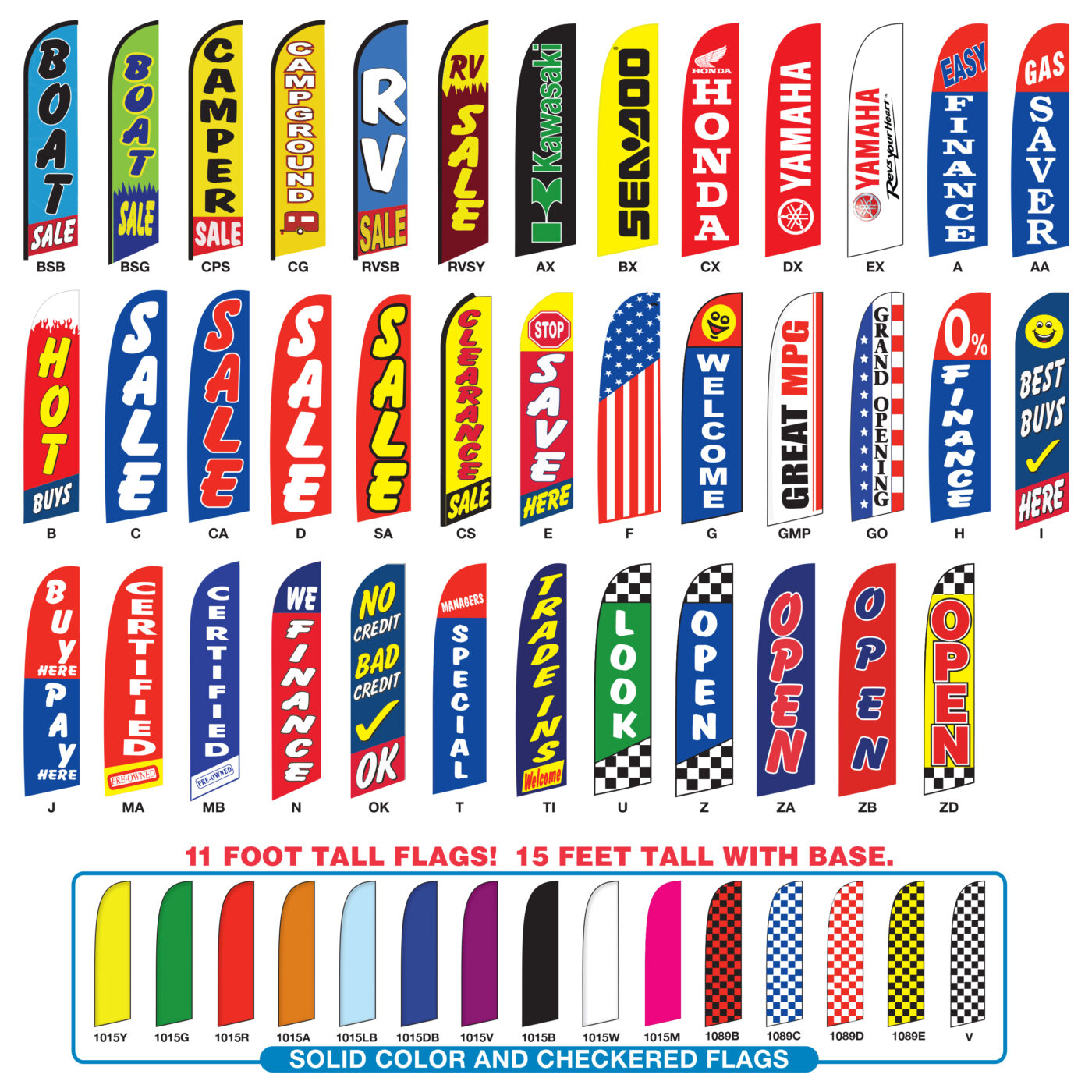 Additional Flags for Tall Flag & Pole Kits - Powersports Dealer Supply