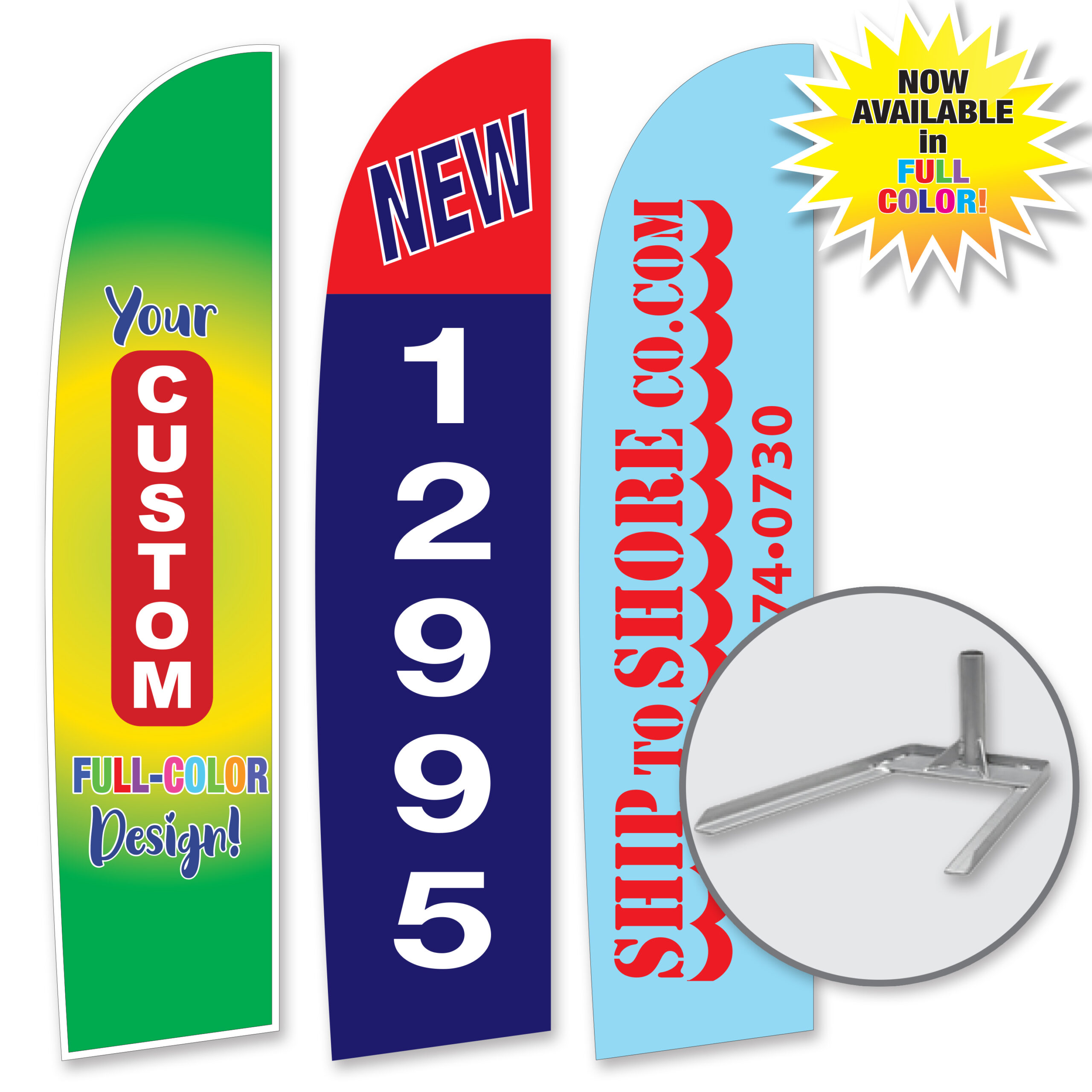 Custom Design Tall Flag & Pole Kit - Powersports Dealer Supply