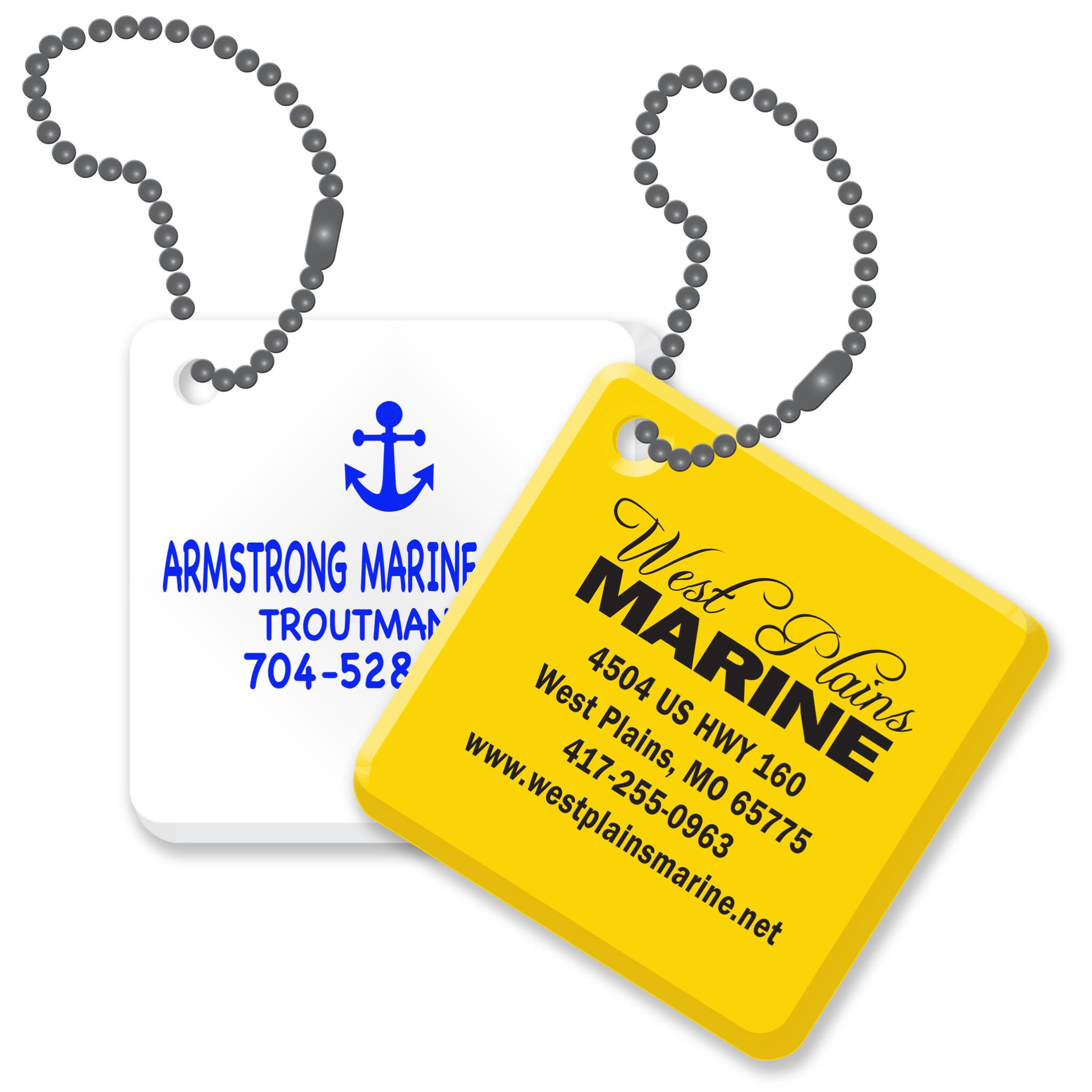 Square Floating Foam Key Fobs - Powersports Dealer Supply