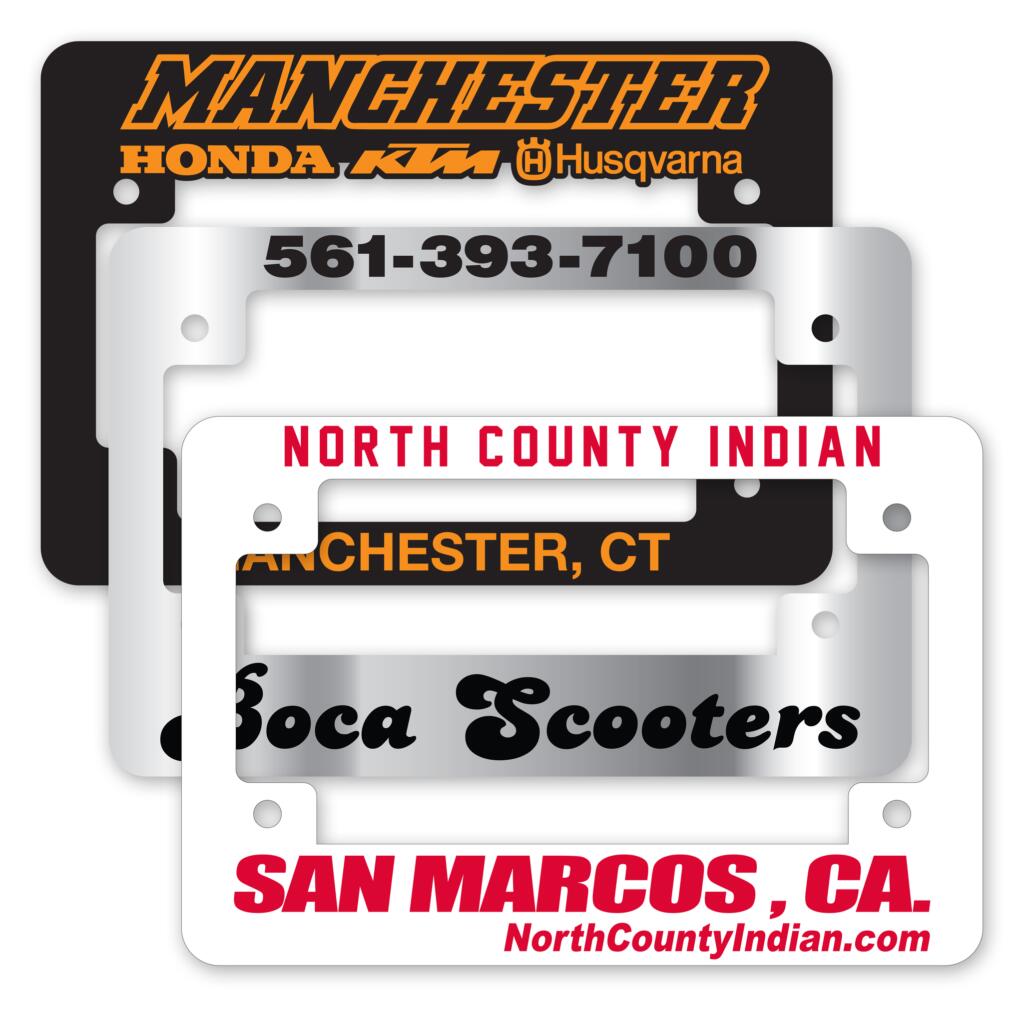 Motorcycle License Plate Frames - Powersports Dealer Supply