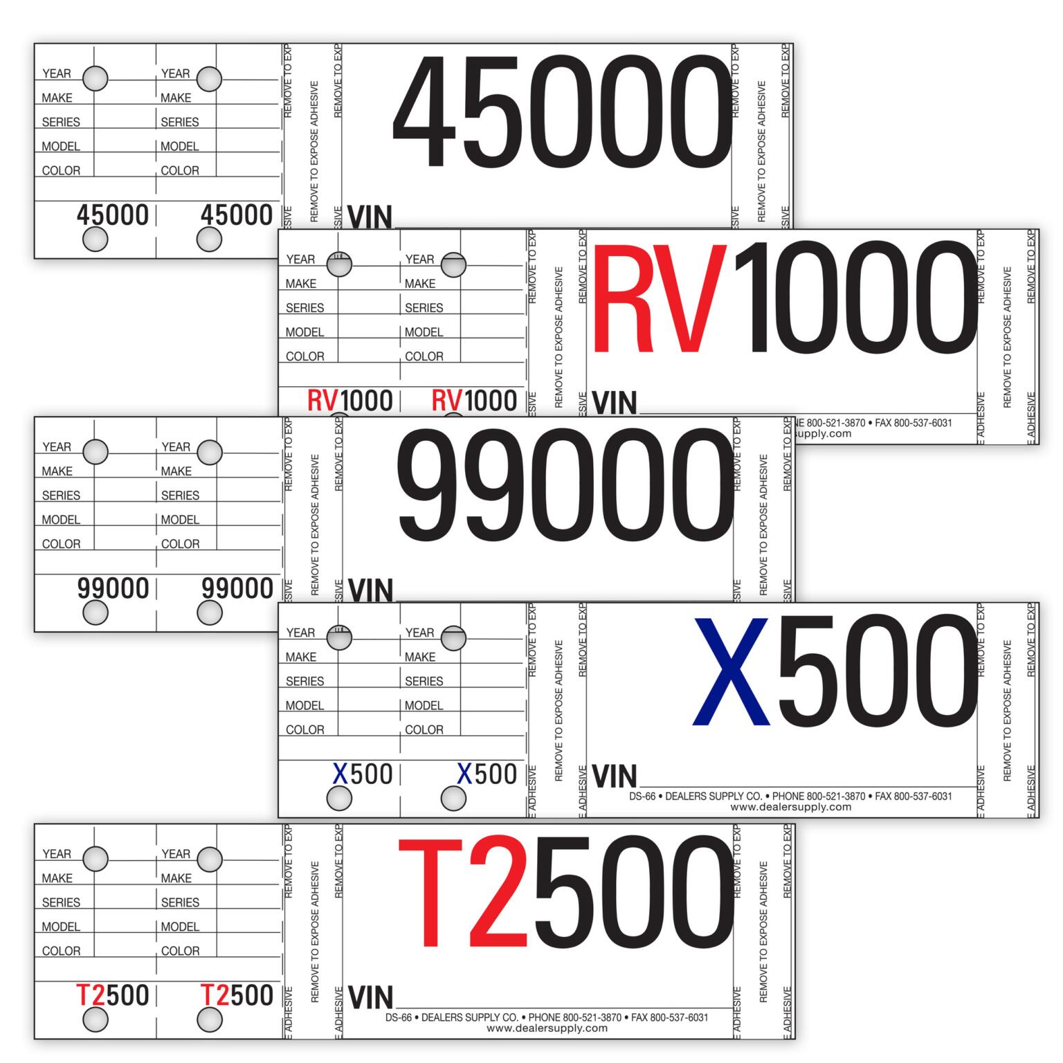 Custom Numbered Stock Stickers - Powersports Dealer Supply