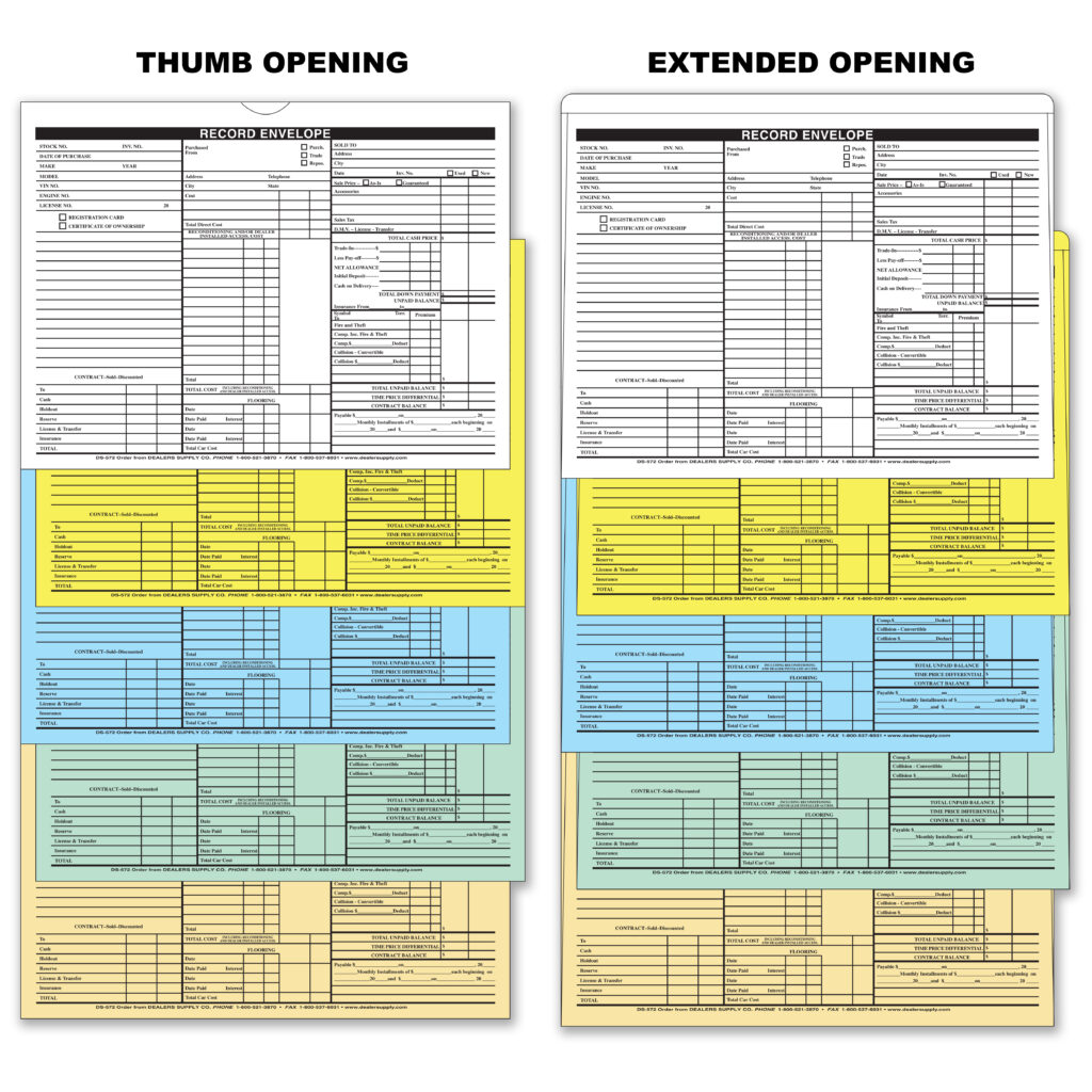 Record Envelopes | Powersports Dealer Supply