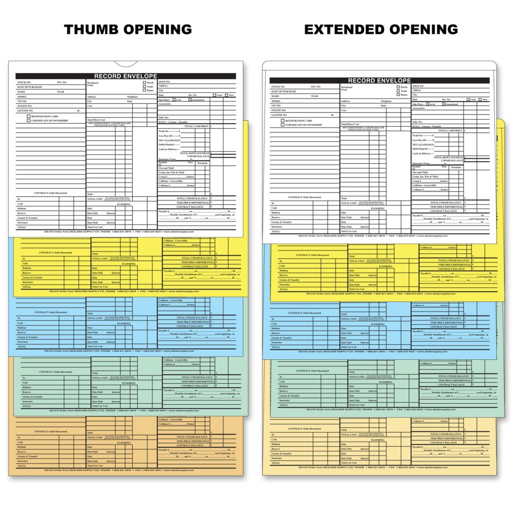Record Envelopes - Powersports Dealer Supply