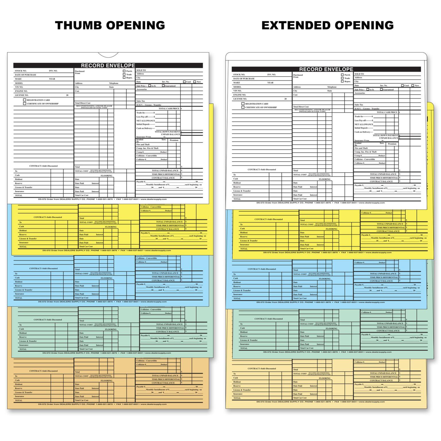 Record Envelopes - Powersports Dealer Supply