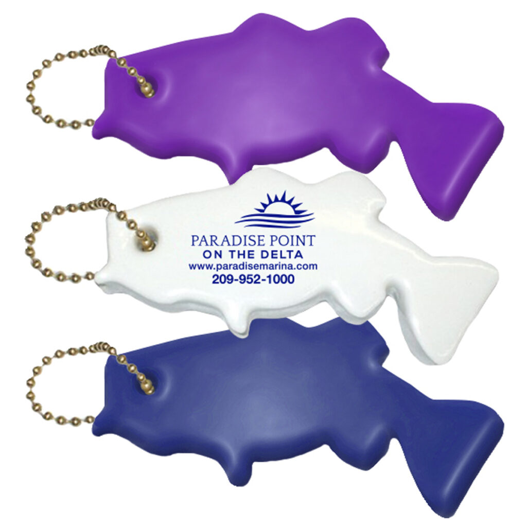 Bass Shaped Floating Key Fobs - Powersports Dealer Supply