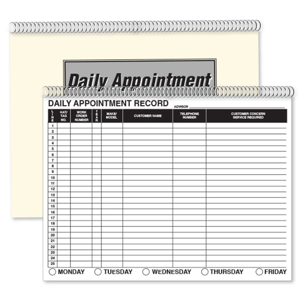 Daily Appointment Books - Powersports Dealer Supply
