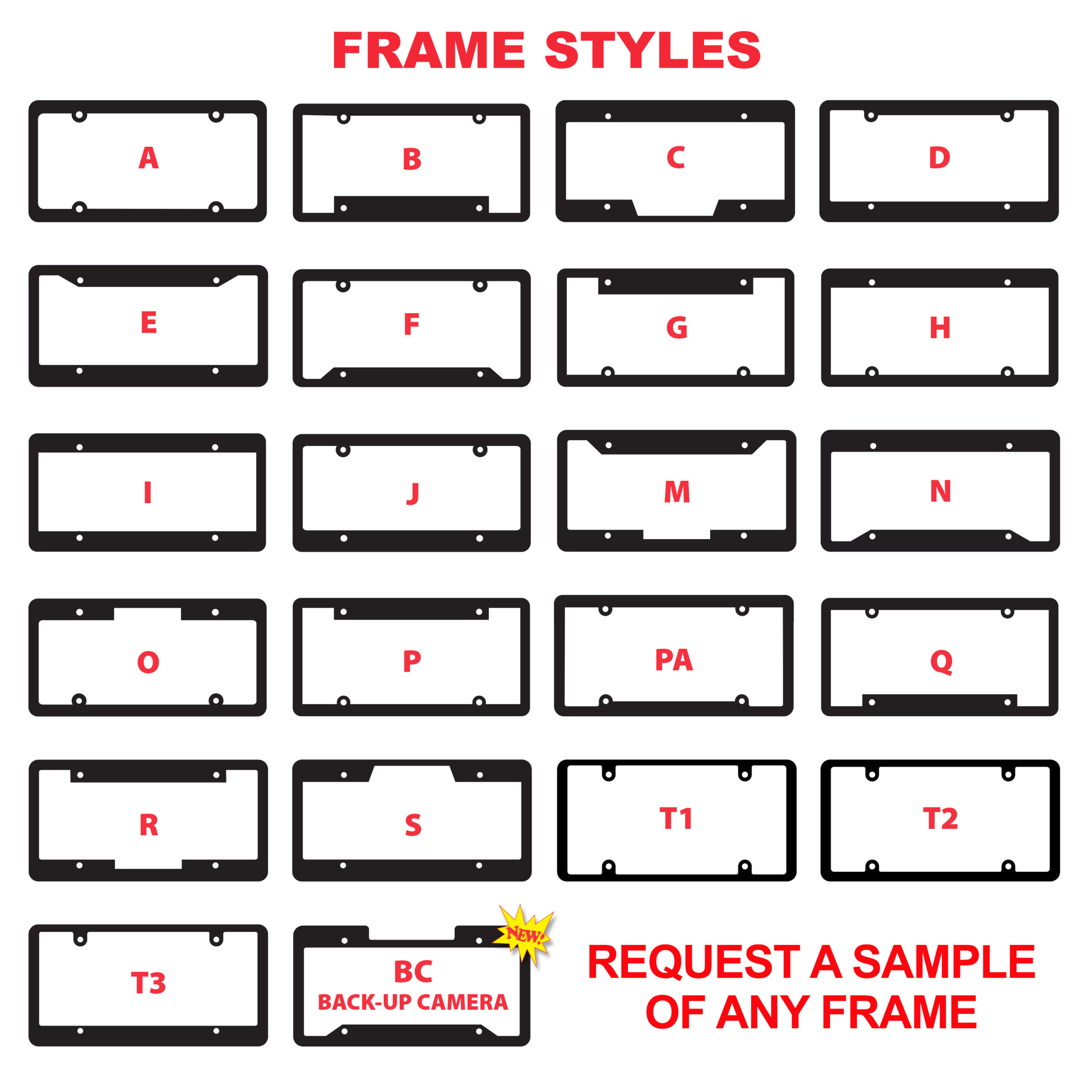 PW-732 Embossed License Plate Frames